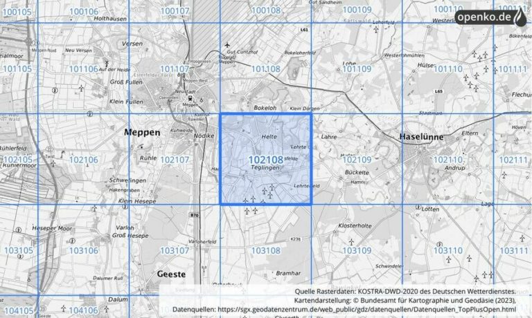 KOSTRA-DWD-2020 Rasterfeld Nr. 102108 - openko.de