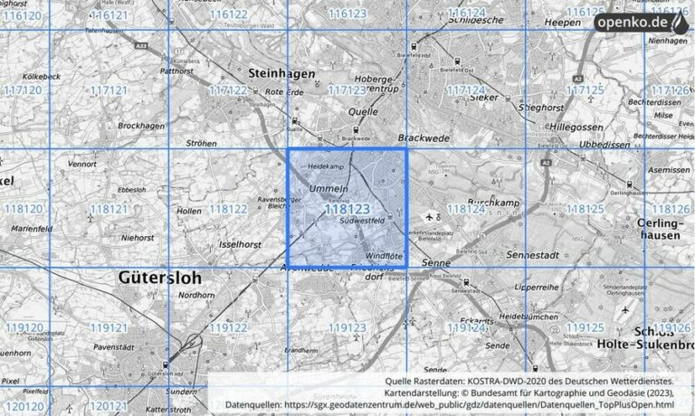KOSTRA-DWD-2020 Rasterfeld Nr. 118123 - openko.de