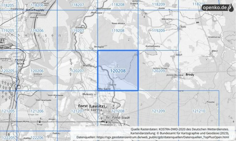 KOSTRA-DWD-2020 Rasterfeld Nr. 120208 - openko.de