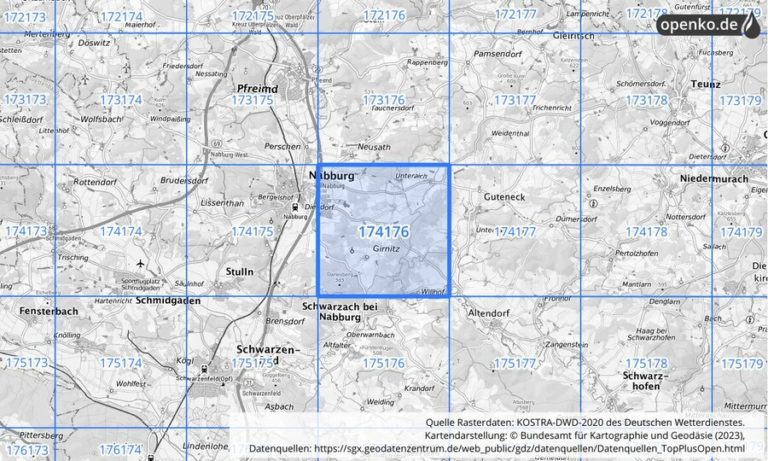 KOSTRA-DWD-2020 Rasterfeld Nr. 174176 - openko.de